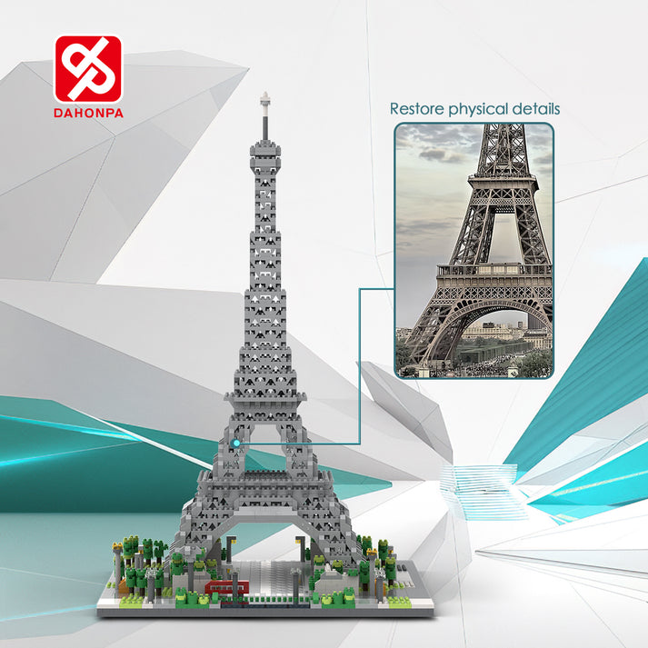 DAHONPA Architecture Series Eiffel Tower Micro Mini Building Blocks Se